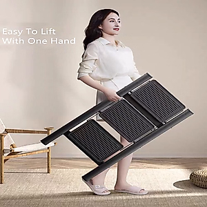 3 Step Ladder,Folding Step Stool with Wide Anti-Slip Pedal,330lbs Load Capacity,Lightweight and Portable for Kitchen Space Saving