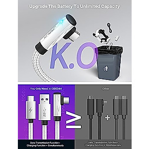 JSAUX Link Cable 16 FT Compatible with Oculus Quest 2 Accessories【 Charging While Playing | Play All Day Without Battery Pack 】 USB 3.0 High Speed Charger Compatible with Quest 2 1 Pro Pico 4 -White