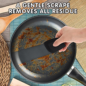 3Pcs Pan Scraper Dish Scraper Plastic Pot Scraper Kitchen Scraper Cast Iron Skillet Pan Scraper Tool for Cleaning