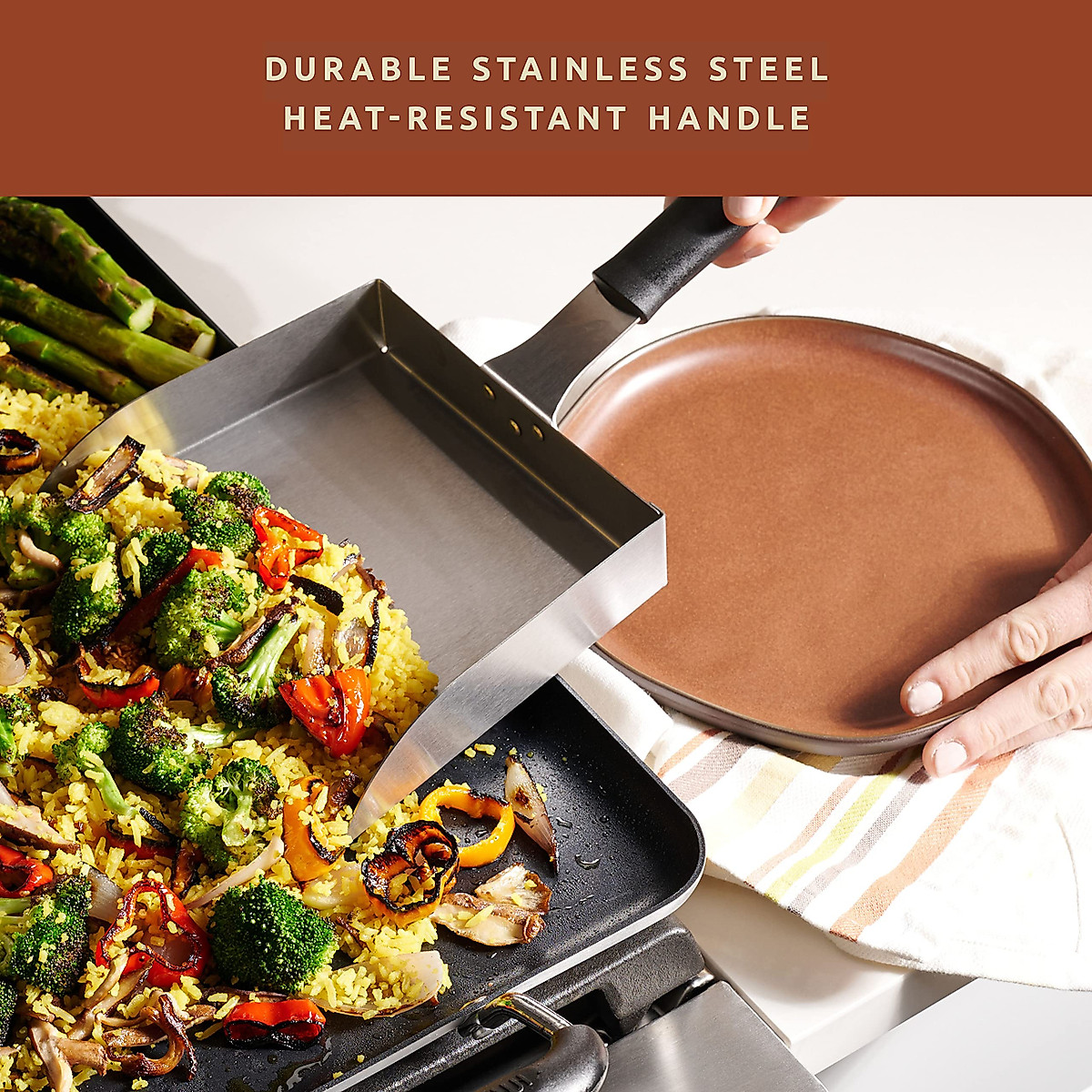 Bellemain Smash Burger Spatula for Griddle - Stainless Steel Griddle Scraper Tool, Large Griddle Spatula - Fried Food Scoop, Stir Fry Spatula, Food Mover - Hibachi Tools, Flat Top Grill Accessories