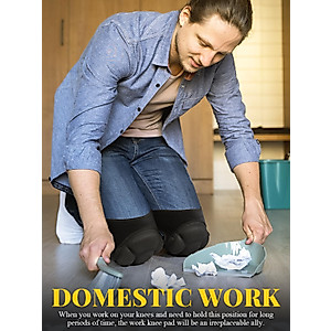 DGSHIRLDJO Knee Pads for Gardening, Cleaning, Construction Work, Flooring, Men/Women Knee Pads with Thick EVA Foam, Anti Slip Collision Avoidance Gardening Kneeling Pad （1 Pair, Black）