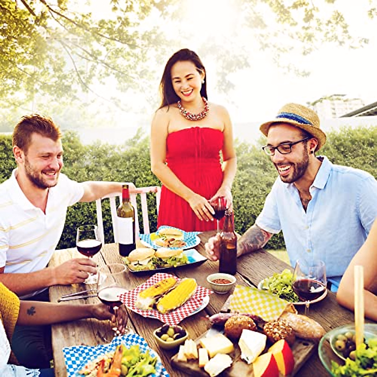 240 Sheets Variety Pack Checkered Dry Waxed Deli Paper Sheets 12x12 inch Paper Sandwich Paper Liners, Food Basket Liners Wax Paper Deli Wrap Wax Paper Sheets for Wrapping Bread and Sandwiches