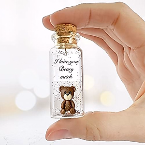 Kseniya Revta Cute Girlfriend and Boyfriend Gifts - Personalized Anniversary Present for Her Him - Custom Birthday Gift Idea for Women Men (Brown Bear - I Love You Beary Much, Gift Bottle)