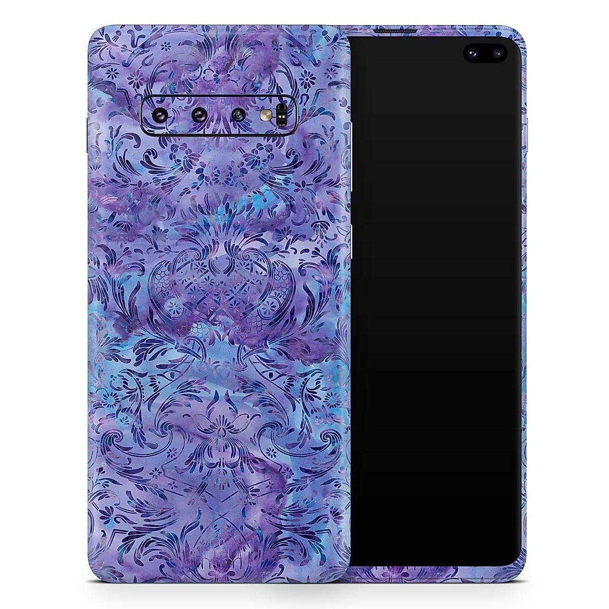 DesignSkinz Purple Damask v2 Watercolor Pattern V2 Protective Vinyl Decal Wrap Skin Cover Compatible with The Samsung Galaxy S20 (Screen Trim & Back Glass Skin)