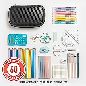 ZIPIT Colorz Pencil Box, Holds Up to 60 Pens, Durable Storage Container for School and Office Supplies, Secure Zipper Closure