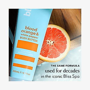 Bliss Body Butter - Blood Orange and White Pepper - Maximum Moisture Cream - 6.7 Fl Oz - Body Lotion for Dry Skin - Long-Lasting Moisturizer for Women & Men - Vegan and Cruelty-Free