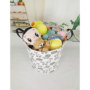 MAIZMZ Large Waterproof Storage Bin Lightweight Organizer Basket for Laundry Hamper Toy Bins Gift Baskets Dirty Clothes College Dorms Kids Bedroom Bathroom(Animals)