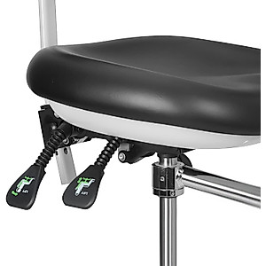 Mobile Adjustable Doctor's Stool Dental Assistance Chair Foot Control 360 Degree Rotation Armrest PU Leather QY-600M-B2