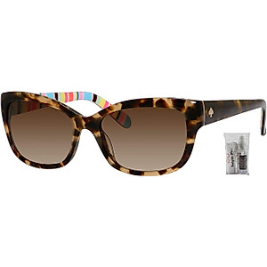 Kate Spade New York Johanna/S XNZ 53MM Camel Tortoise Tripe/Brown Gradient Rectangular Sunglasses for Women + BUNDLE with Designer iWear Eyewear Kit