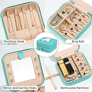 Parima 2 Pieces Travel Jewelry Organizers Set, Blue Gifts Jewelry Organizer Box for Women Girls Gifts Letter Jewelry Holder Organizer Travel Essentials for Women Travel Gifts Bridesmaid Gifts