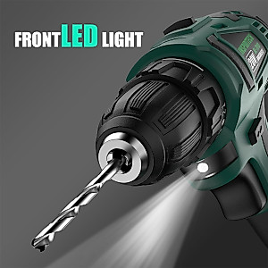 INSPIRITECH 20V Cordless Drill, Brushless Power Drill Set with 2 Batteries and Charger,3/8-Inch Chuck Electric Drill Driver,22 Torque Setting,Drill/Driver Bits and Tool Bag Included