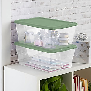 Sterilite Multipurpose 16 Quart Clear Plastic Storage Tote Container Bins with Opaque Lids for Home and Office Organization, (4 Pack)