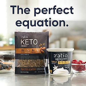 Ratio Toasted Almond Granola Cereal, 2g Sugar, Keto Friendly, 8 OZ Resealable Cereal Bag