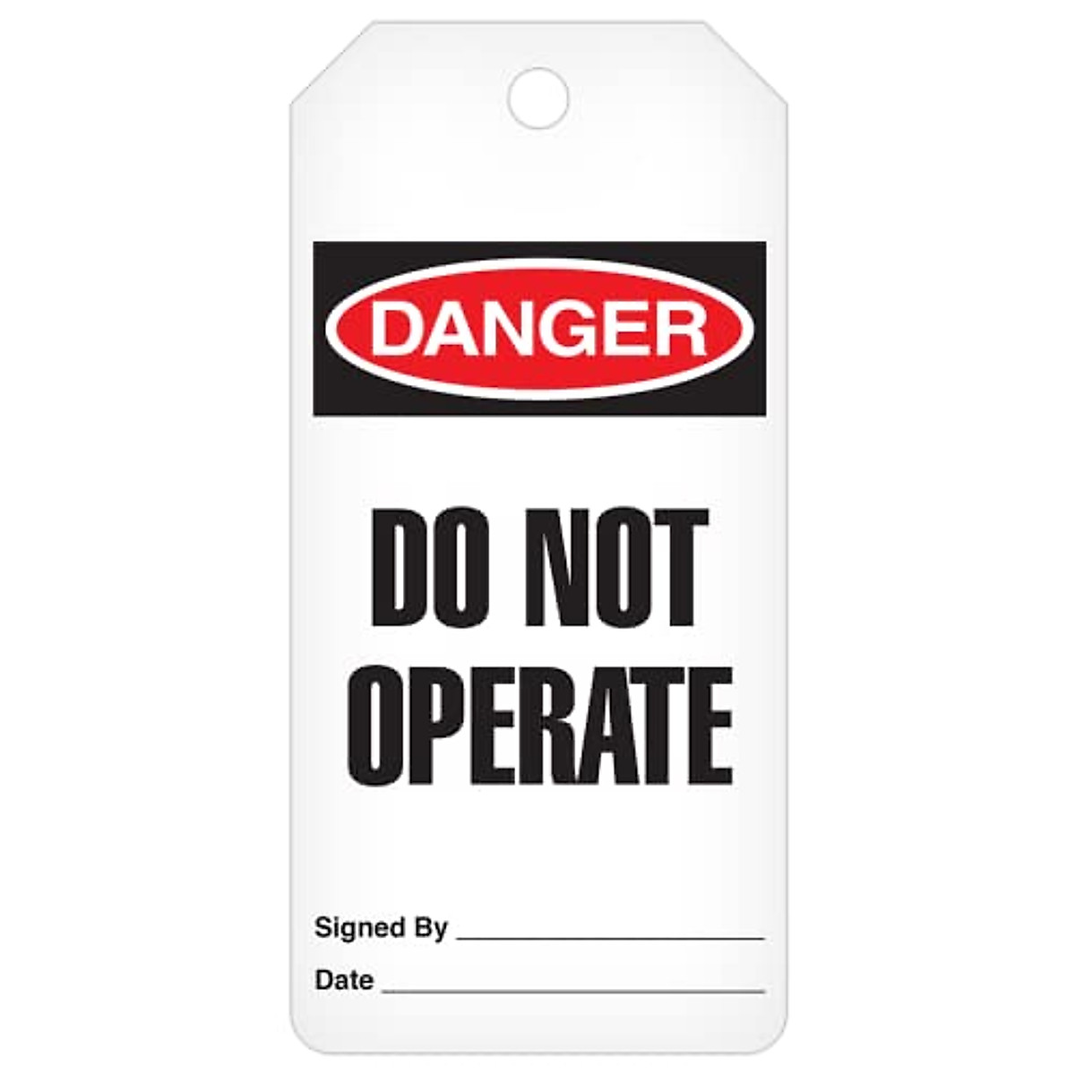 INCOM Manufacturing Lockout Tags On A Roll, Danger Do Not Operate, Heavy-Duty Polytag Stock, Waterproof And Tear-Resistant, Red/Black on White, 6.25 Inch X 3 Inch X 10 Mil Thickness, 100 pack, RT1000C