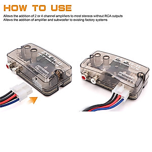 Car Stereo Audio Speak Delay Signal Hi-Low Converter for Auto Amp Subwoofer Amplifier CD Player High to Low Adapter Line Output Converter