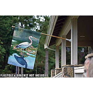 Toland Home Garden 109996 Reflecting Heron Bird Flag 28x40 Inch Double Sided for Outdoor Birds House Yard Decoration