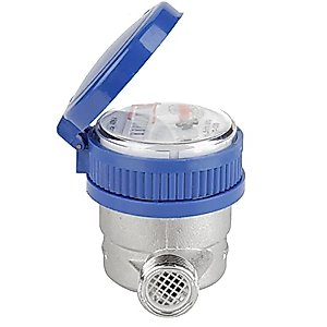 Oumefar 15mm 0.5 inch Water Flow Meter Cold Water Meter Arbitrary Rotation Function with Fittings for Garden and Home Usage