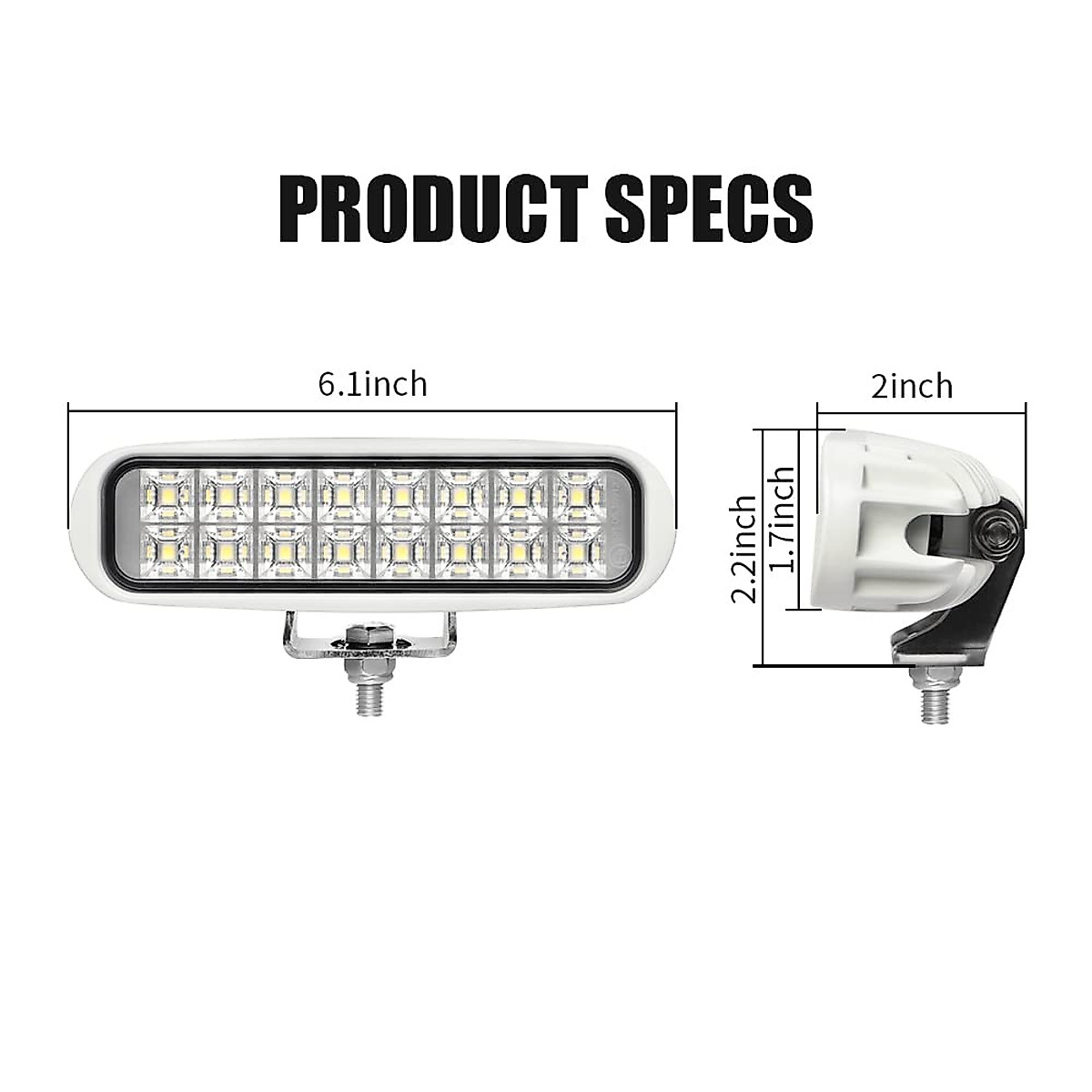 EXZEIT Led Boat Lights, 2 pc Deck/Dock Marine Lights 3000LMS 150°Flood Light, 6inch, 12/24 V