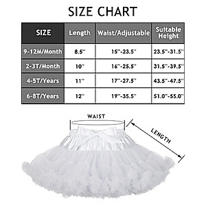 Baby Girl's Tutu Petticoat Skirts,Fluffy Soft Infant Tulle Tutus Underskirt,Ballet Pettiskirt for Little Girl for Birthday Party (M, White, m)