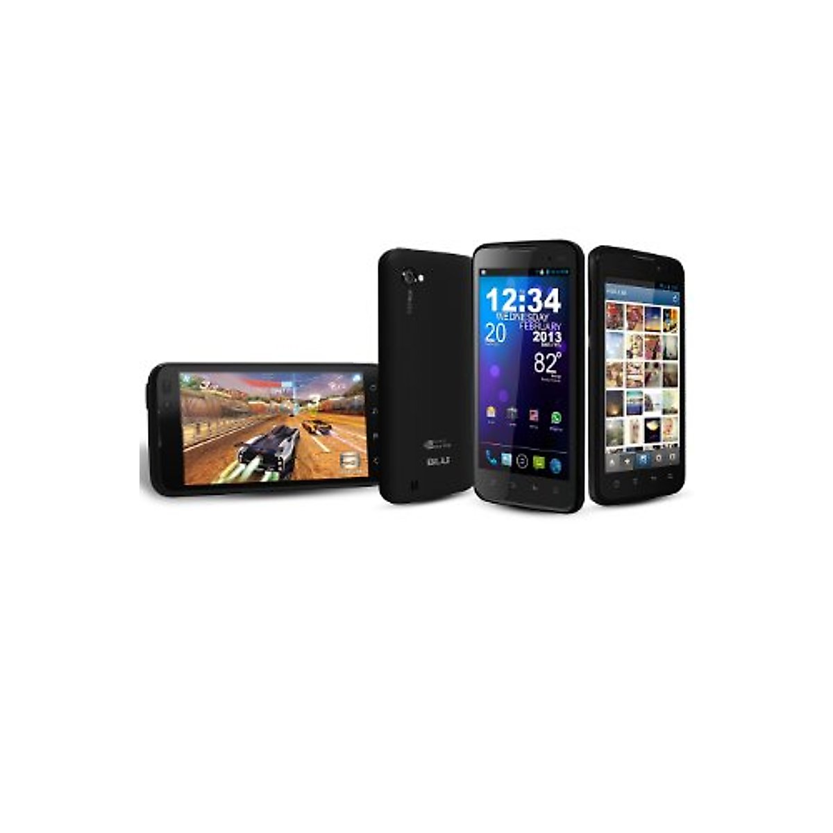 BLU Quattro 4.5 D440 Unlocked GSM Phone with Android 4.0 OS, Quad-Core Processor, 4.5" IPS LCD Touchscreen, 5MP Camera + Secondary VGA Camera, Video, GPS, Wi-Fi, Bluetooth, FM Radio, MP3/MP4 Player, Google Apps and microSD Slot - Black