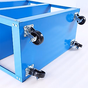 Tool Cart with Lockable Wheels, 3 Tier Rolling Mechanic Tool Cart, Heavy Duty Floor Standing Steel Utility Cart, 450 LBS Capacity Industrial Service Cart for Garage, Warehouse, Workshop