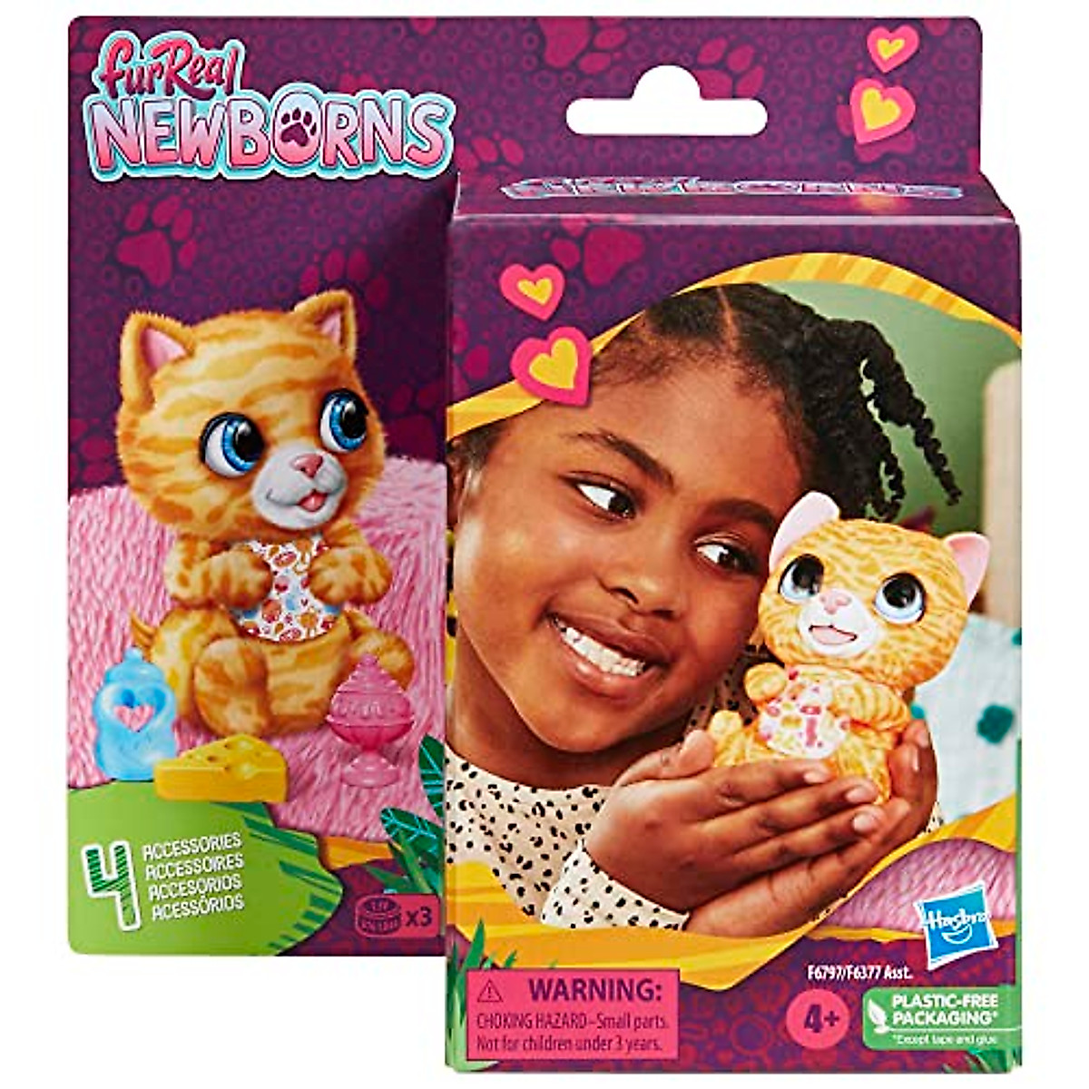 FurReal Newborns Kitty Animatronic Plush Toy with Sound Effects, Interactive Pets for Kids Ages 4 and Up