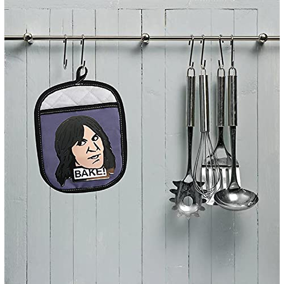 Baking Show Inspired Oven Pads Pot Holder with Pocket Baker Gift for TV Show Fans (Bake!)