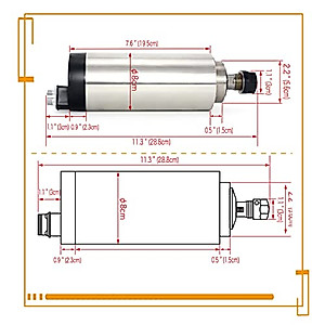 RATTMMOTOR CNC Spindle Motor 2.2KW Air Cooled Spindle Motor 220V 80mm Spindle Motor ER20 Collet 3HP 24000RPM High Speed Spindle Motor 8A 400Hz for CNC Router Engraver Milling Machine