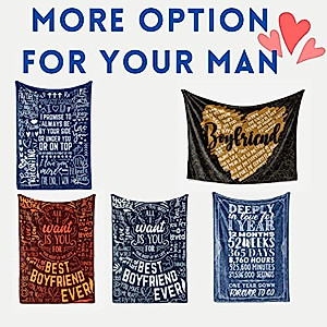 Boyfriend Gifts, Boyfriend Blanket, Funny Flannel Blanket for Boyfriend, Soft Throw Blanket for Him, BF, Man, Lovers 50 x 65 Inches - Blue