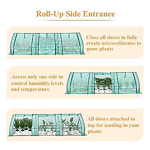 Funny Sunny Portable Mini Greenhouse, Outdoor Garden Greenhouse with Roll Up Door & Double Zipper, Waterproof & UV Protected Plastic Greenhouse for Indoor Outdoor, Patio Backyard Nursery Vegetable