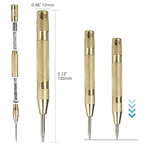 QEZEZA Step Drill Bits 4Pcs Set, High-Speed Steel Step Drill Bit Set with Automatic Spring Loaded Center Punch Power Tools
