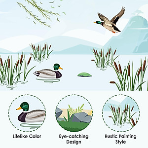 101 Pcs Mallard Duck Party Decorations Tablecloth Tableware Set, Mallard Duck Theme 1st Birthday Party Decor, One Lucky Duck Party Supplies, Duck Hunting Party Plates Napkins for Baby Shower, Serve 25