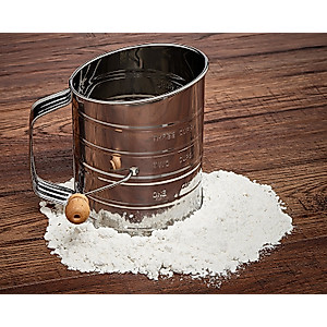 Natizo Stainless Steel 3-Cup Flour Sifter - Lid and Bottom Cover - No More Mess In Your Kitchen