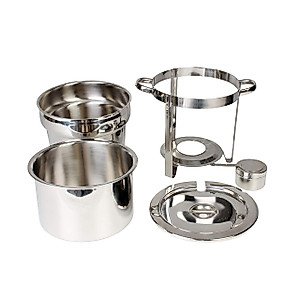 Thunder Group SLRCF8311 Marmite Chafer, 11 quart, 14-1/2" x 11-1/8" x 13-1/4"H, round, welded frame, lift-off lid, water pan, fuel holder, stainless steel, mirror-finish