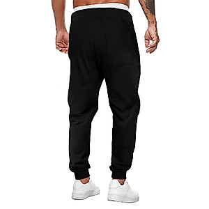 JMIERR Mens Sweatpants Tapered Track Gym Running Cool Joggers Sweat Pants Athletic Pants with Drawstring and Pockets 2024, 3XL, Black
