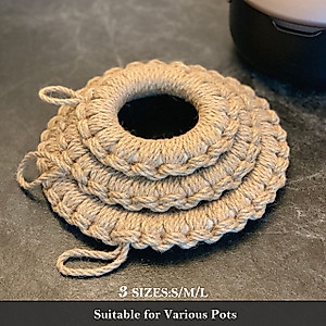 LIFEBAR Jute Trivets Woven Trivets Donut Hot Pads Trivet for Kitchen Wood Trivet Mat for Hot Pots, Pans, Dishes,Teapot and Tabletop
