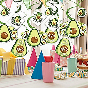 Big Dot of Happiness Hello Avocado - Fiesta Party Hanging Decor - Party Decoration Swirls - Set of 40