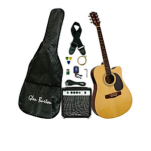 Glen Burton 6 String Electric Guitar Pack, Right, Natural (BGA204BCO-NT)