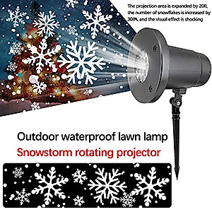 Kadlawus Christmas Projector Light Snow Projection Light LED Snow Show Projector Outdoor, Snowfall Show Lights Waterproof Christmas Decoration Lighting
