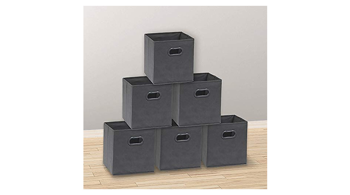 SimpleHouseware Foldable Cube Storage Bins – 6 Pack for Easy Organization
