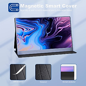 ZSCMALLS 4K Portable Monitor 15.6 Inch 100% sRGB HDR IPS FHD USB-C Laptop Monitor HDMI Computer Display, Gaming Monitor with Smart Cover&Speakers for Laptop PC MAC Phone PS4/5 Xbox Switch