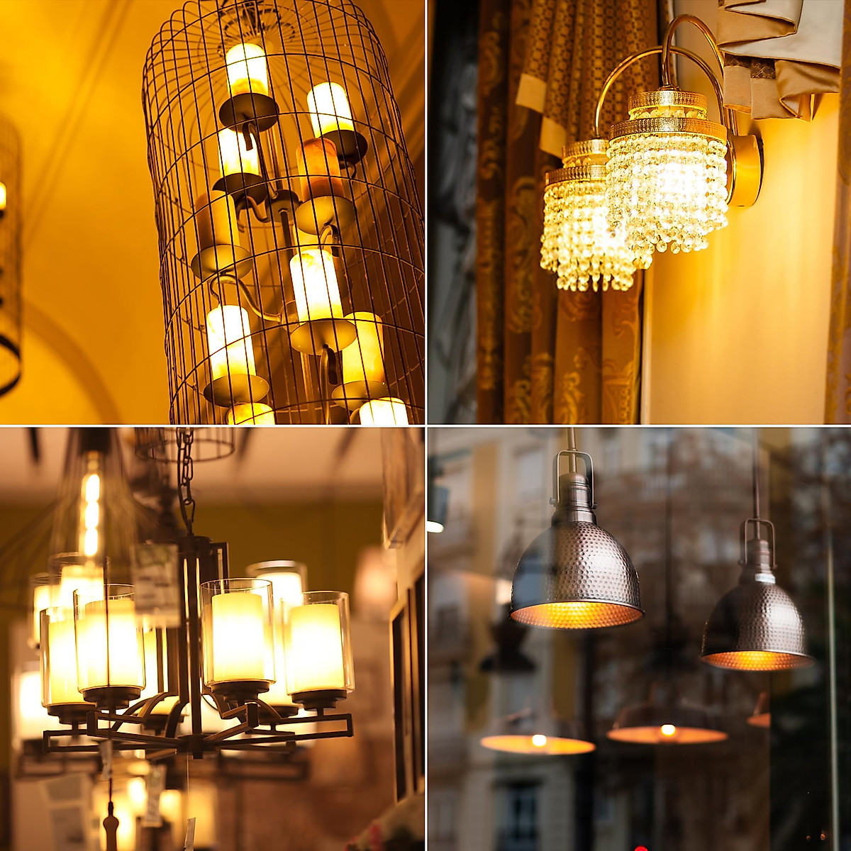 Grensk 25 Watt Light Bulbs E26 Low Watt Light Bulbs 3W,Dimmable Amber Tube Small Night Light Edsion Bulbs,Warm White 2200k, Flicker-Free,110V,Glass,4Pcs