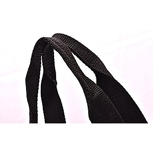 Handy Laundry Clear Tote Bag - Zipper Closure, Long Shoulder Strap, Fabric Trimming. (Black)