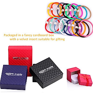 GEM-Inside Big 11mm Real Pearl Bridesmaid Black Mood Stackable Silicone Rubber Stretch Freshwater Cultured Pearl Jewelry Bracelets for women 7"