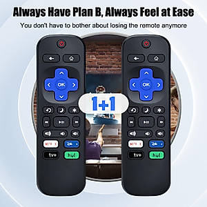 (Pack of 2) New Universal TV Remote Compatible with Roku TVs Remote, Compatible with TCL-Roku/Hisense-Roku/Onn-Roku/Sharp-Roku/Element-Roku/Westinghouse-Roku/Philips/Insignia/Jvc/RCA Smart TVs