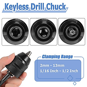 Mesee 2-13MM Keyless Drill Chuck with SDS Plus Adaptor, Professional Heavy Duty 1/2-20UNF Mount Quick Change Self-tighten Drill Chuck Adapter Converter Rotary Hammer Conversion Tool
