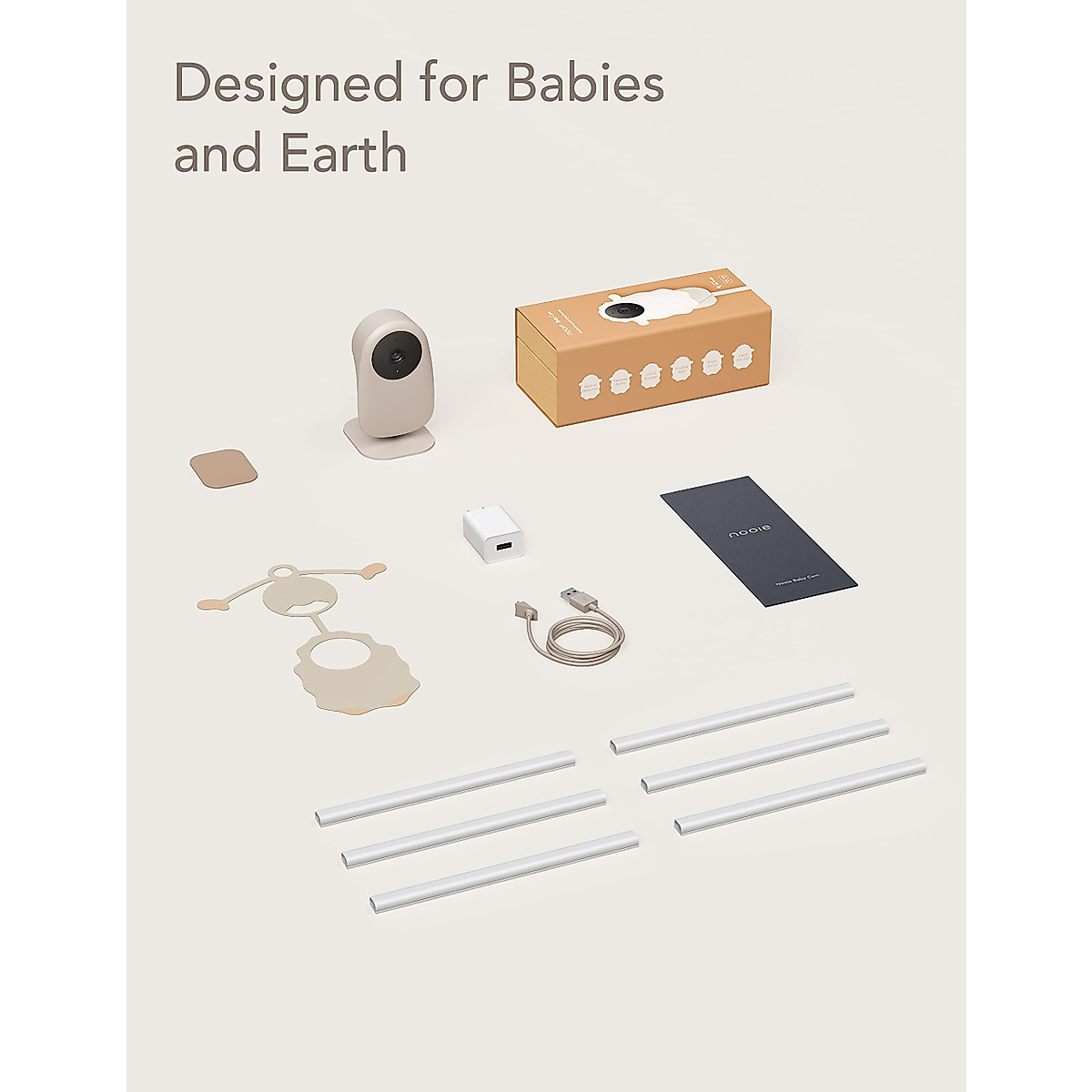 nooie Baby Monitor with Crying Detection, Camera and Audio 1080P Night Vision Motion and Sound Detection 2.4G WiFi Home Security Camera for Baby Nanny Elderly and Pet Monitoring, Works with Alexa