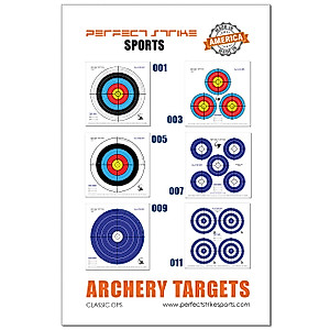 Perfect Strike Archery Targets. Classic OPS No. 005. Archery Paper Targets. Great for practice in the backyard or at the range. (12" x 12") 12 Targets