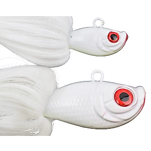 Last Cast Tackle White 6oz & 24oz Bucktail Tandem Parachute Trolling Rig #1050-W
