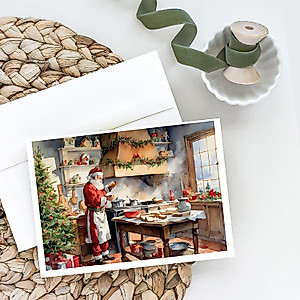 Caroline's Treasures DAC3308GCA7P Cookies with Santa Claus Greeting Cards Pack of 8 Blank Cards with Envelopes Whimsical A7 Size 5x7 Blank Note Cards